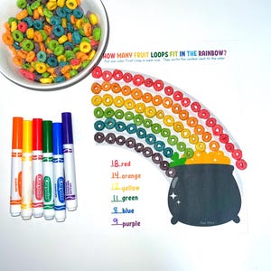 Fruit Loop Rainbow Counting Activity | Preschool Math, Color Sorting ...