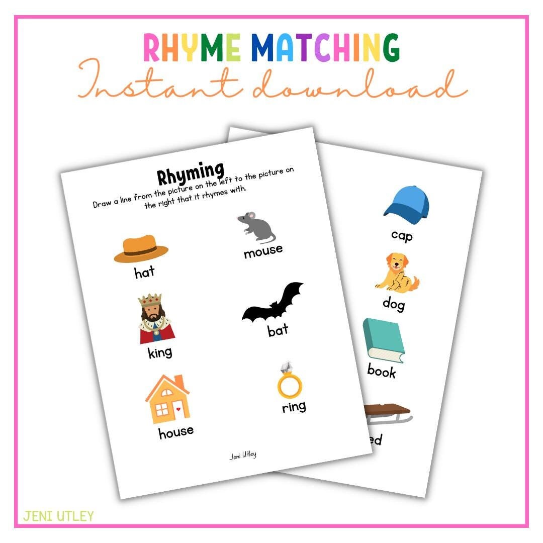 Learn to Rhyme | Rhyming Activity | Rhyming Practice | Rhyming ...