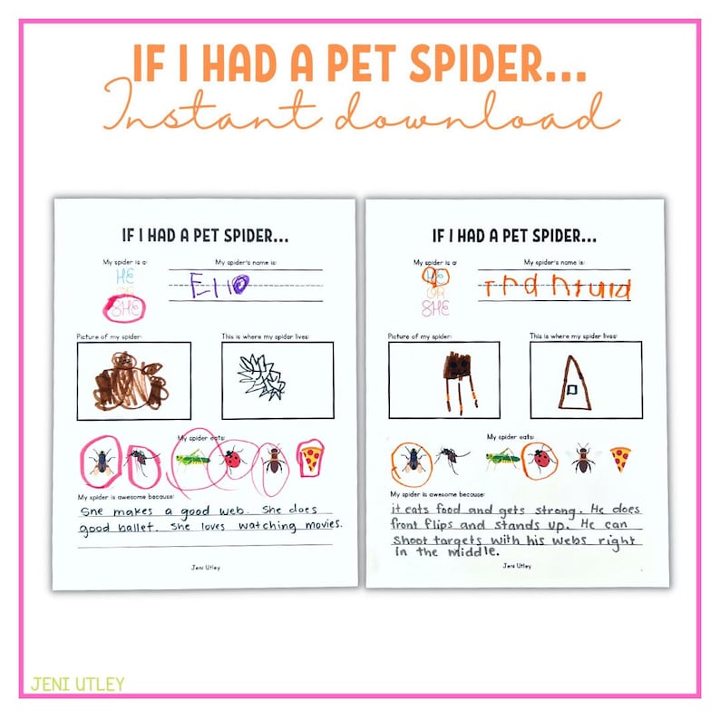 If I Had A Pet Spider | Preschool Curriculum | Preschool Activities - Etsy