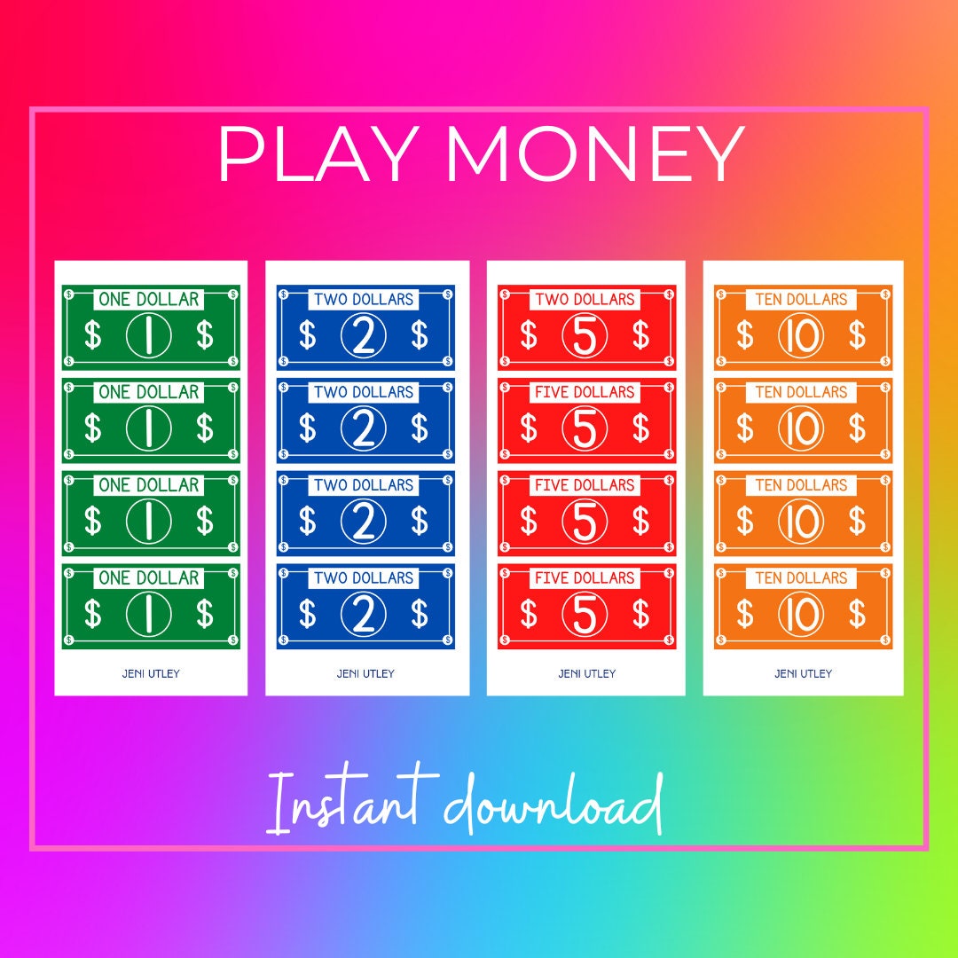 Pretend Money Play Money Fake Money Pretend Play - Etsy