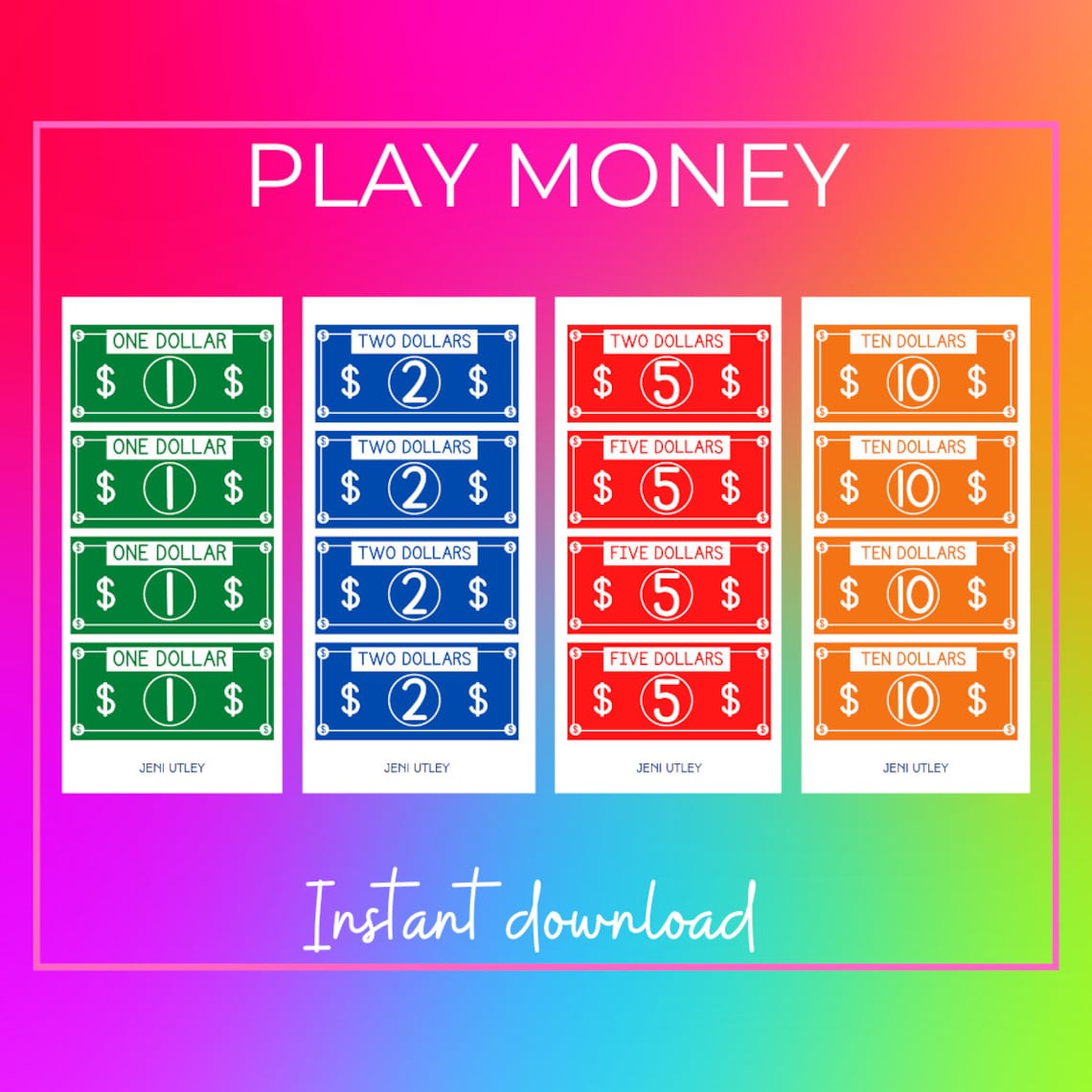 Pretend Money Play Money Fake Money Pretend Play - Etsy