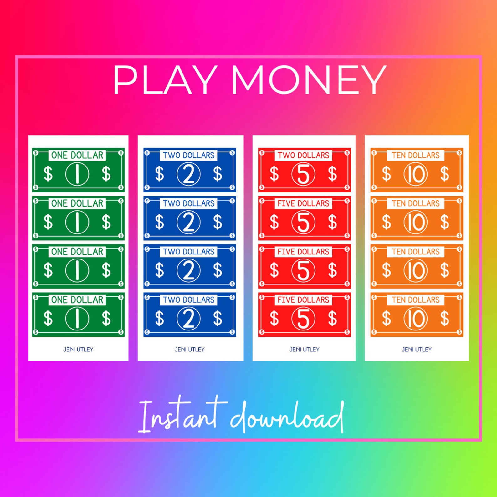 Pretend Money Play Money Fake Money Pretend Play - Etsy