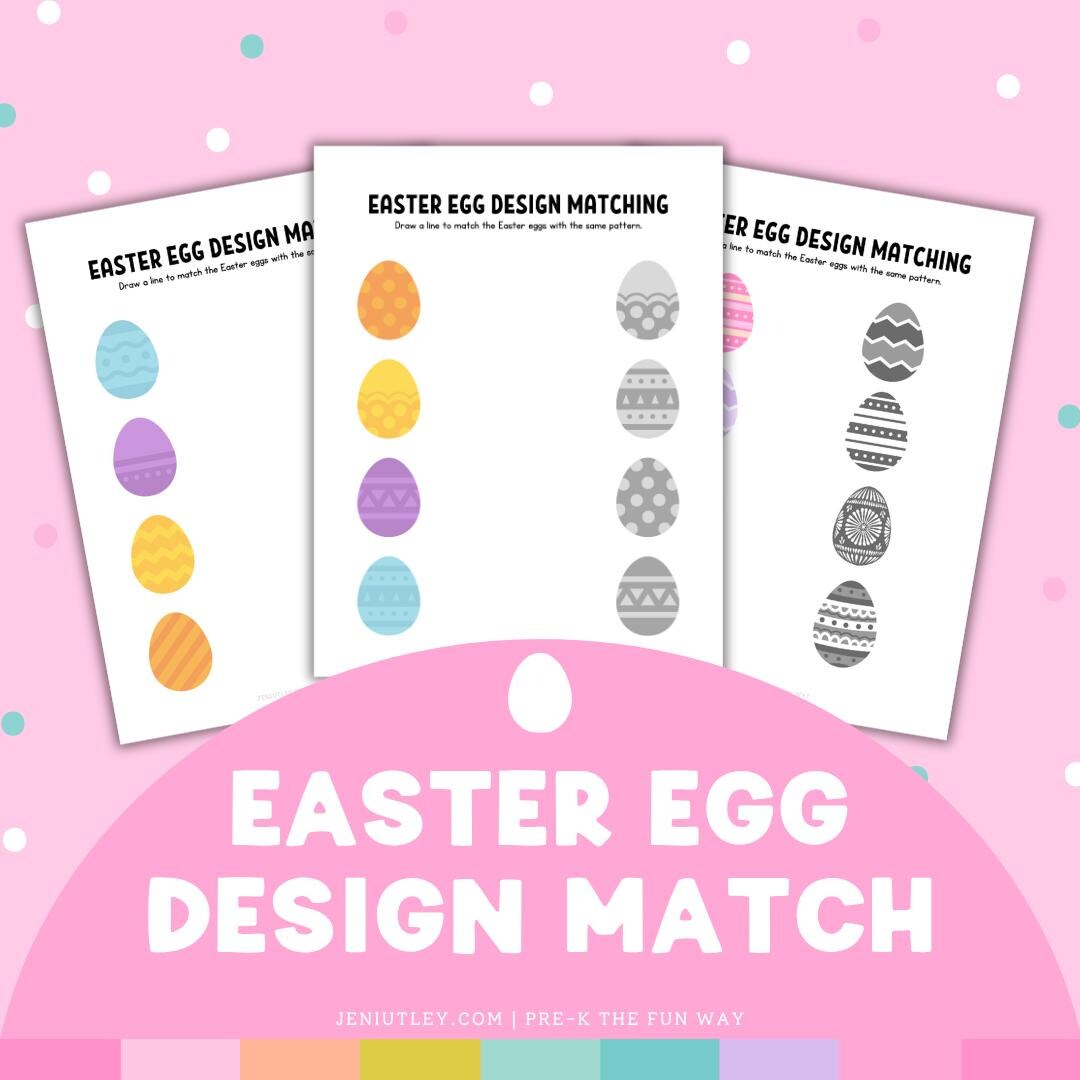 Easter Egg Matching Printable | Preschool Pattern Matching Activity - Etsy