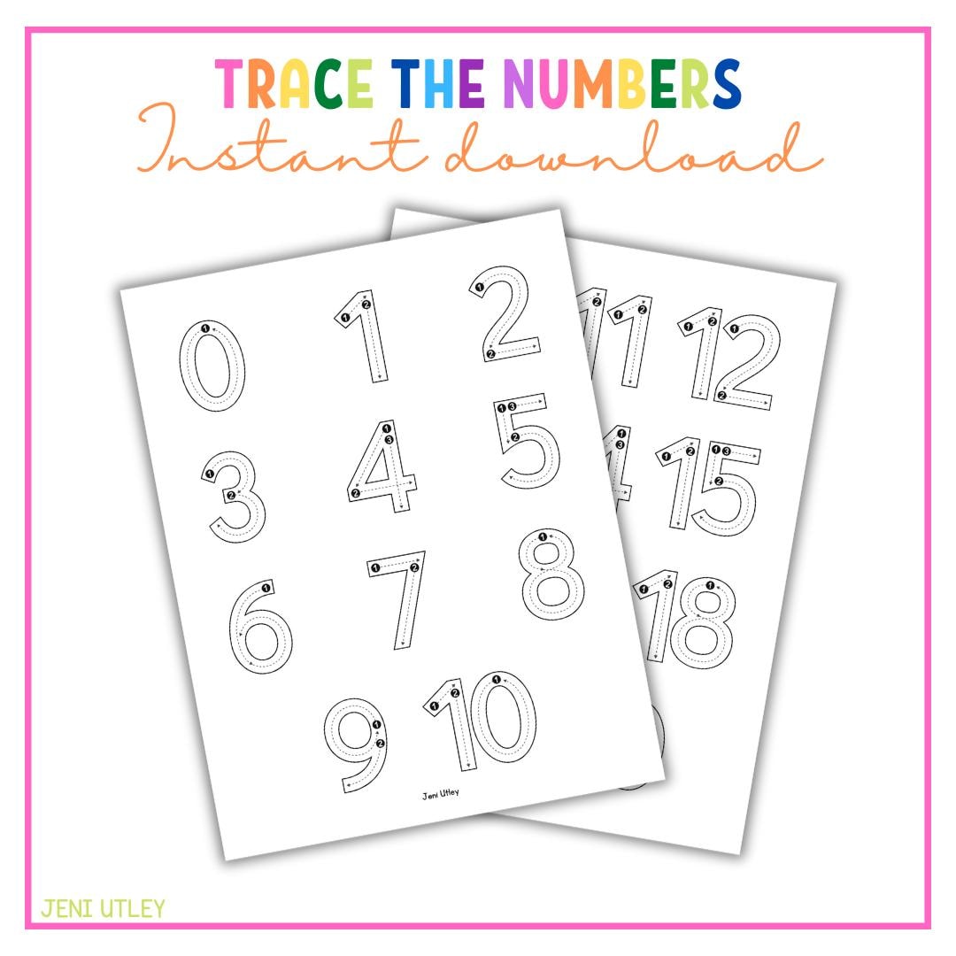 Number Tracing Worksheet | Preschool Printable (digital Download) - Etsy
