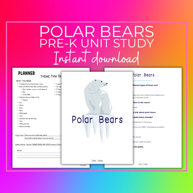 Polar Bear Unit Study Preschool Curriculum Preschool - Etsy