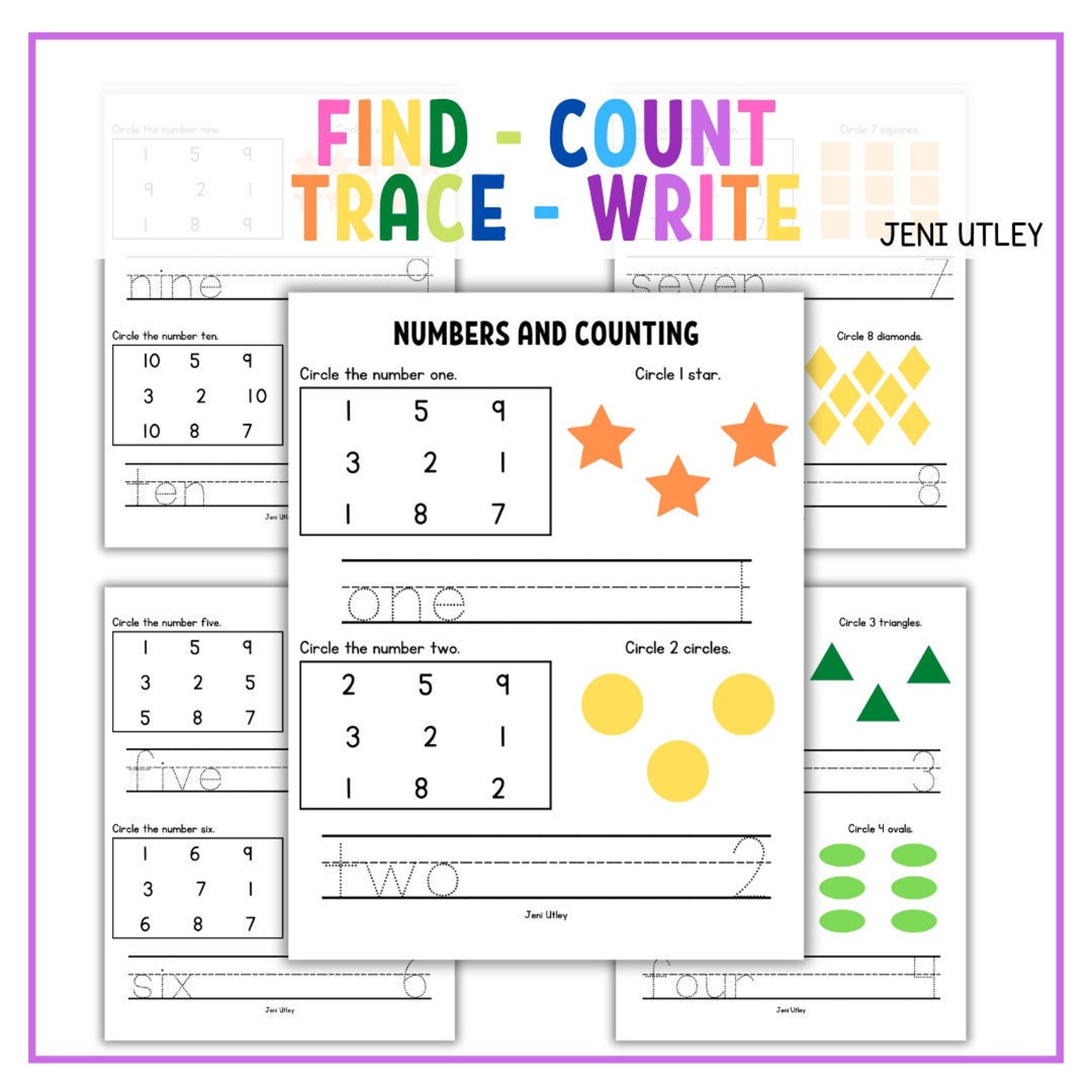 Numbers 1-20: Recognition, Tracing, Writing, and Counting Worksheets ...
