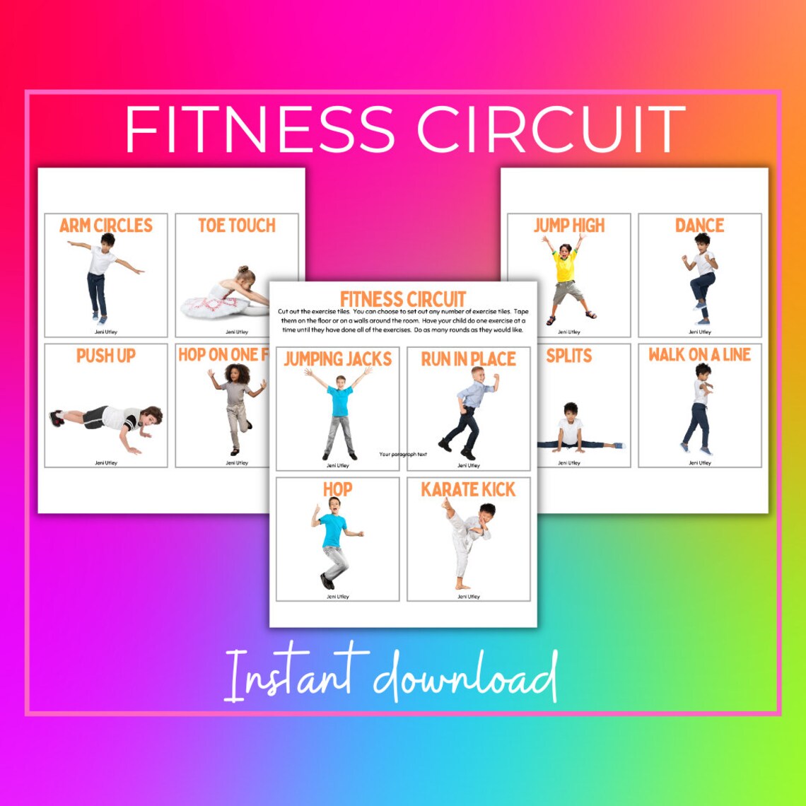 Preschool Fitness Circuit Preschool Exercise Preschool - Etsy
