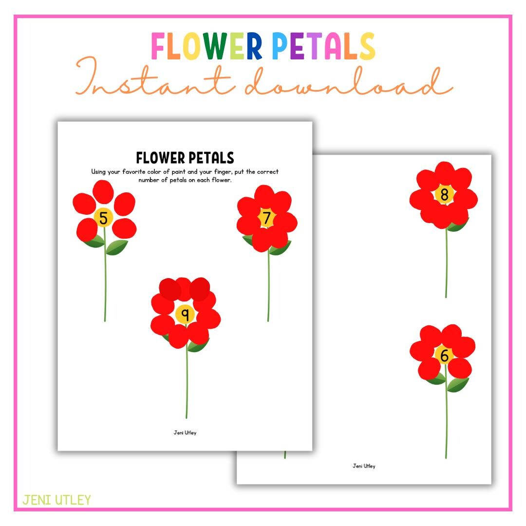 Flower Counting Activity | Preschool Counting Printable | Preschool ...