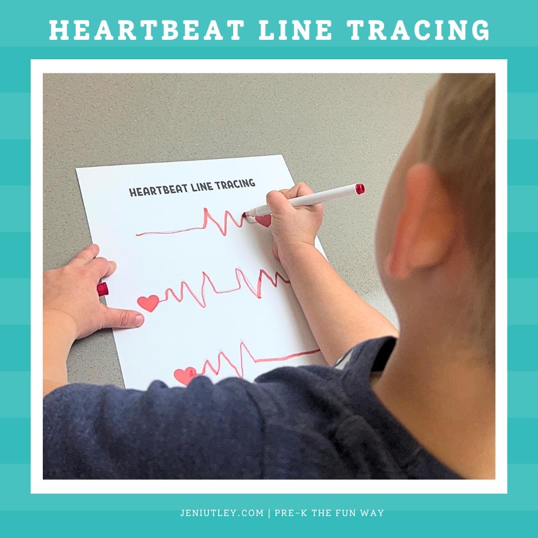 Heartbeat Line Tracing Worksheet | Fine Motor Skills Practice ...