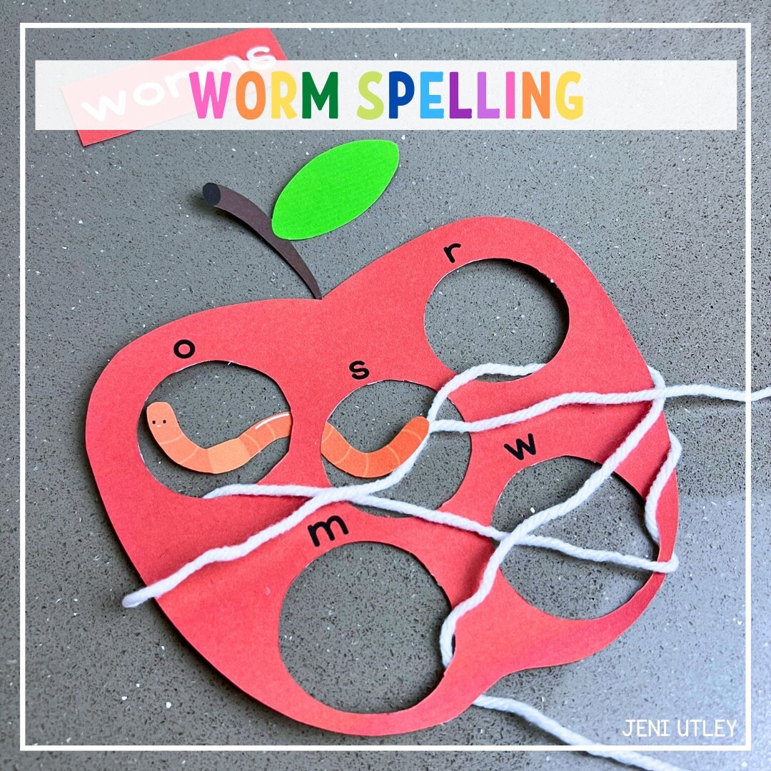 Spell "worms" Activity for Preschoolers - Etsy