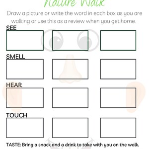 The Five Senses Nature Walk Scavenger Hunt - Get Outside and Learn! - Etsy
