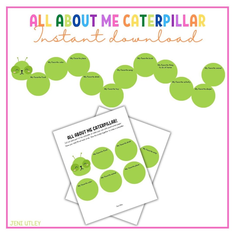 All About Me Caterpillar - Etsy