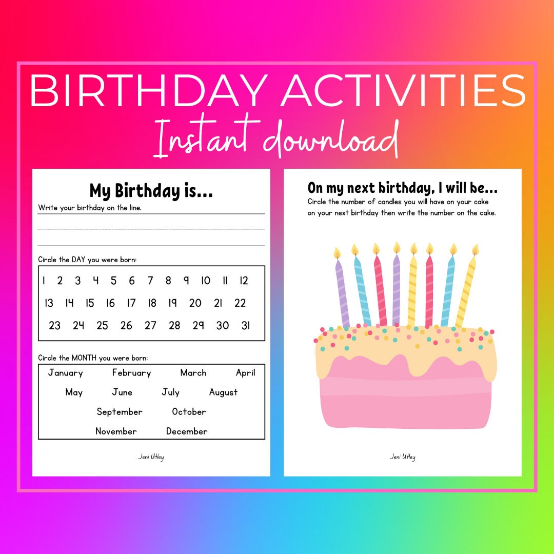 Birthday Activities Birthday Worksheets Learn Your Birthday Birthday ...