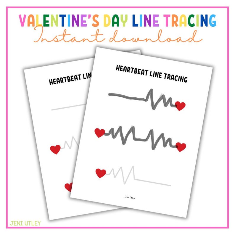 Heartbeat Line Tracing Worksheet | Fine Motor Skills Practice ...