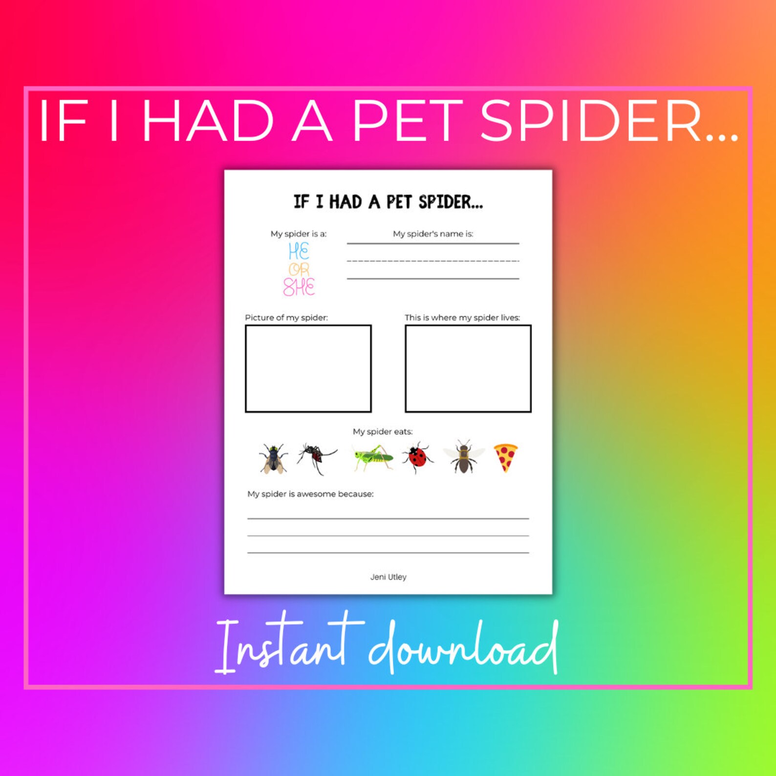 If I Had A Pet Spider Preschool Curriculum Preschool - Etsy