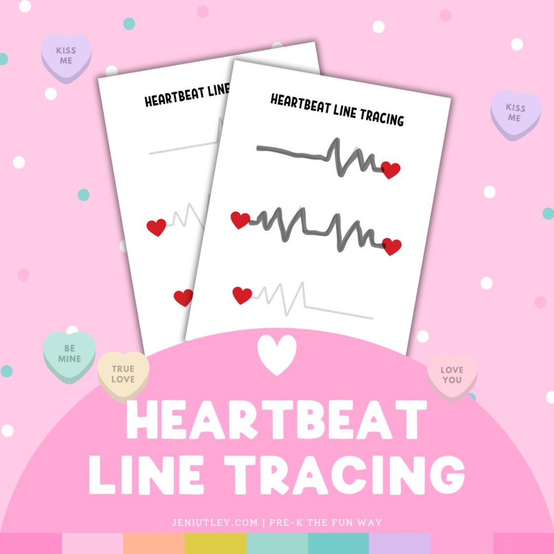 Heartbeat Line Tracing Worksheet | Fine Motor Skills Practice ...