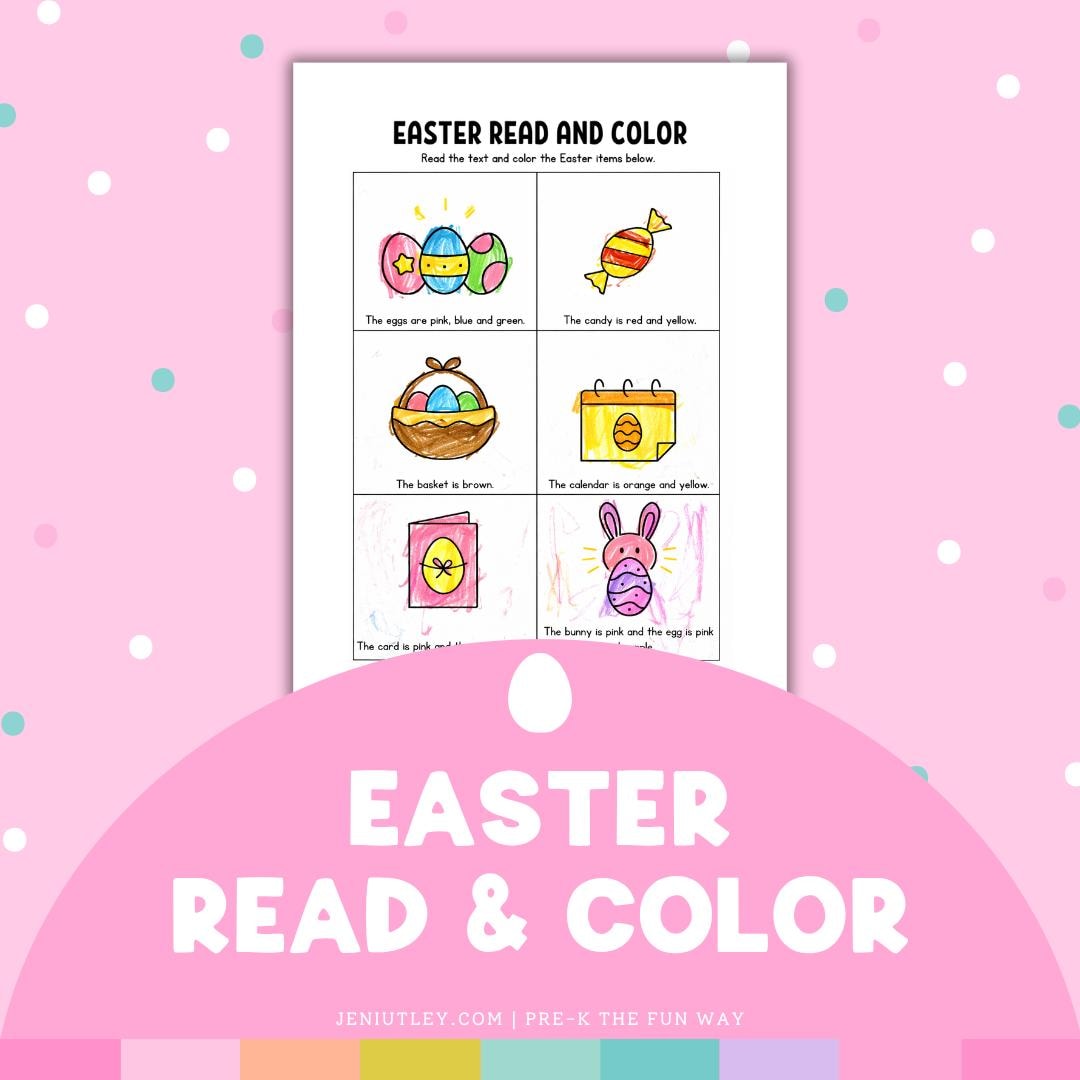 Easter Read and Color Printable | Preschool Reading Activity ...