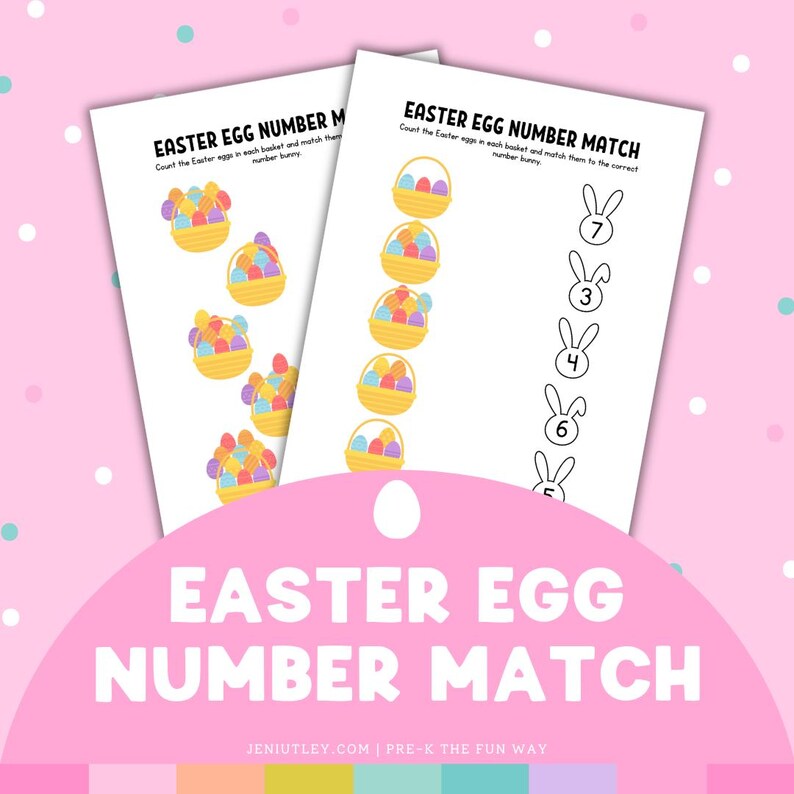 Easter Egg Number Match Printable | Preschool Easter Math Activity ...