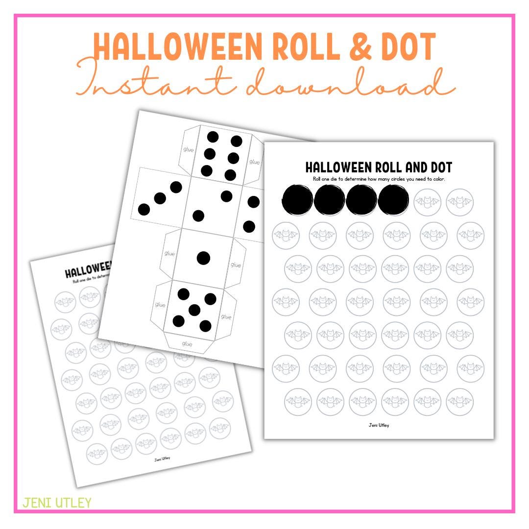 Halloween Roll and Dot | Numbers and Counting Activity - Etsy