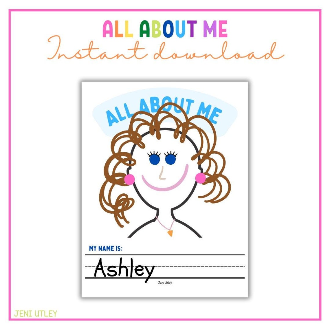 All About Me | Color and Write - Etsy