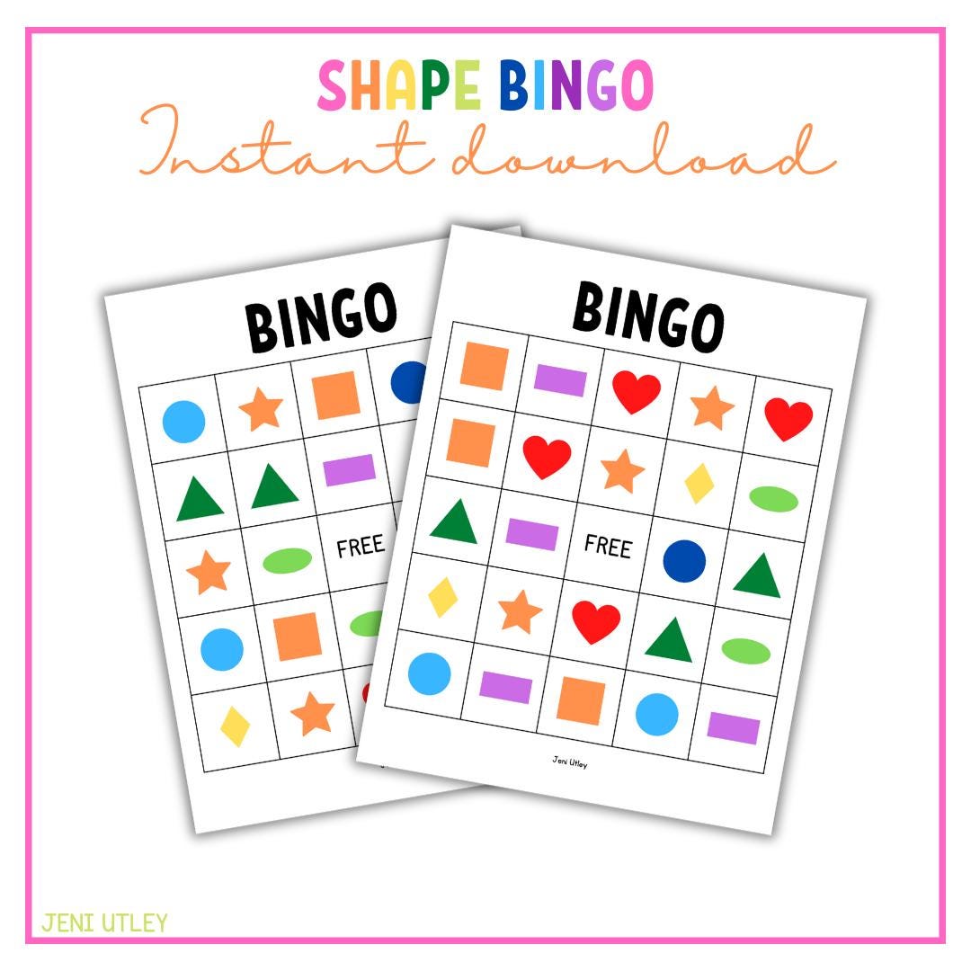 Shape Bingo Game | Fun Learning Activity for Preschool - Etsy