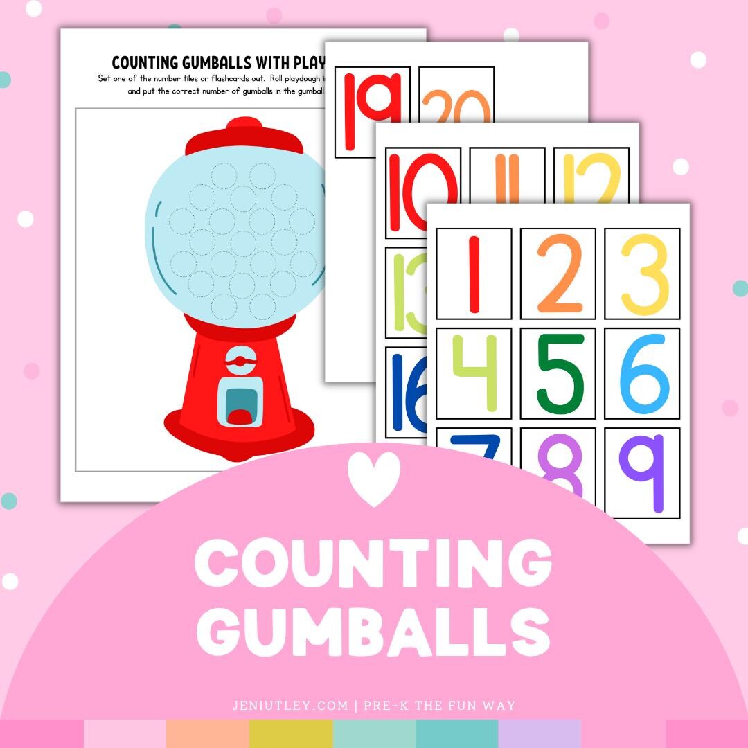 Count the Gumballs | Numbers and Counting Game for Preschoolers - Etsy