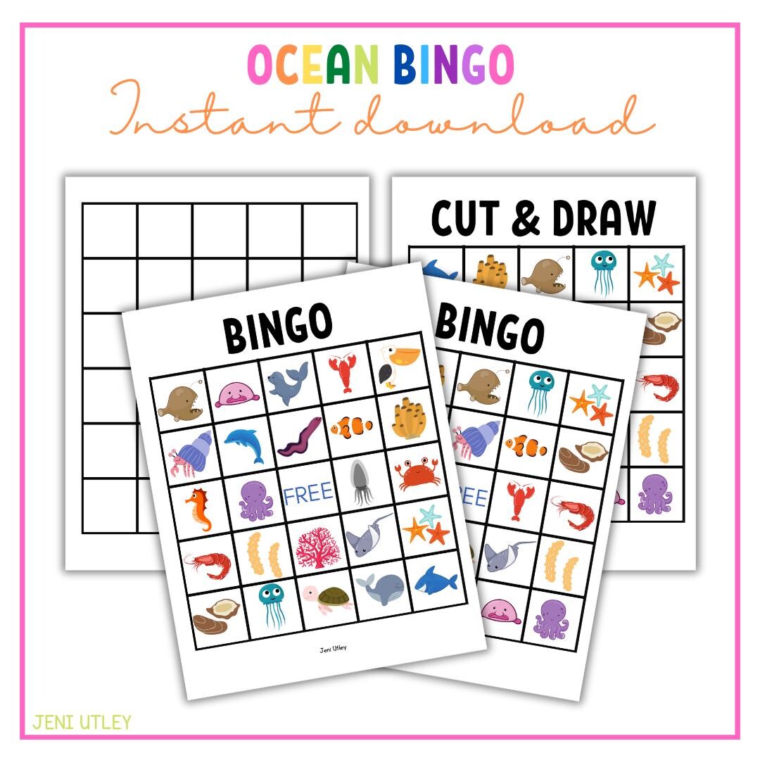 Ocean Bingo | Preschool Game - Etsy