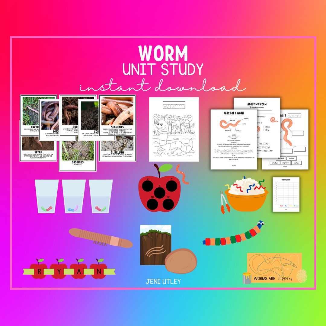 Worm Learning Activities for Kids | Printable Kids Workbook | Nature ...