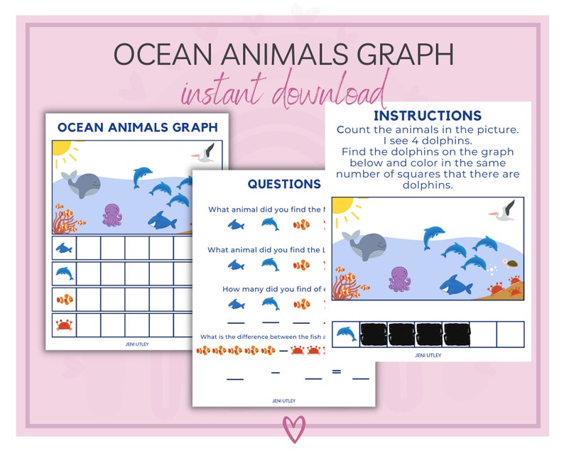 Ocean Learning Activity Bundle Ocean Sea Creatures | Etsy