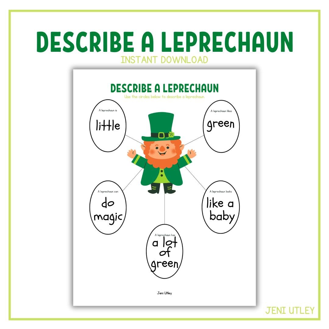 Describe a Leprechaun Printable | St. Patrick’s Day Writing Activity ...