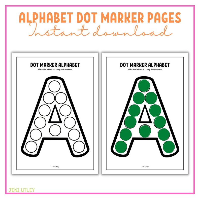 Alphabet Dot Marker Pages for Preschoolers - Etsy