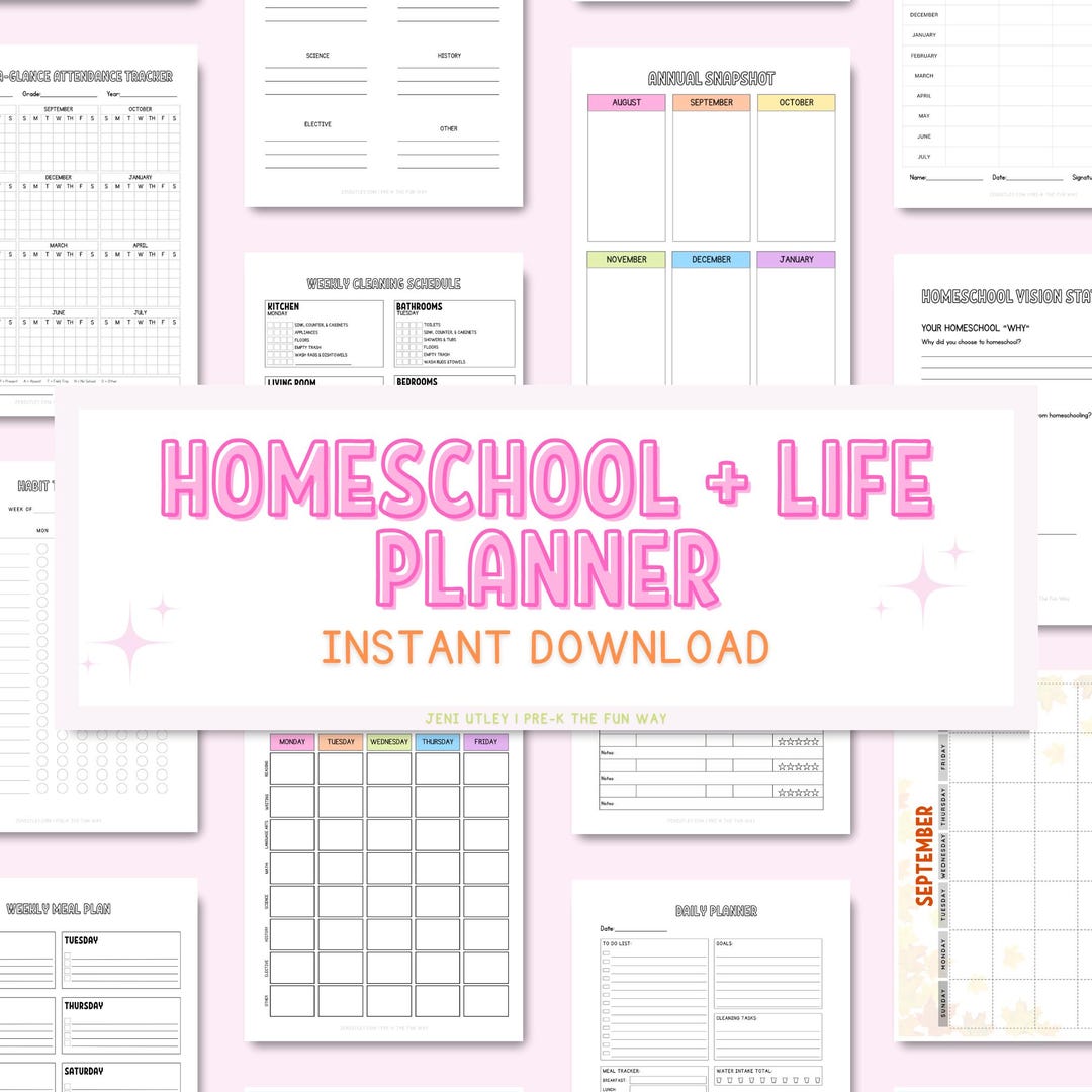 Homeschool + Life Planner | Printable Homeschool Planner - Etsy