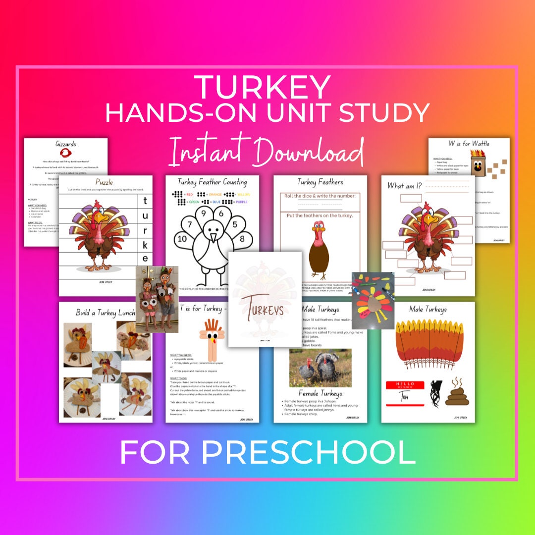 Turkey Themed Learning Activities for Preschool Turkey - Etsy