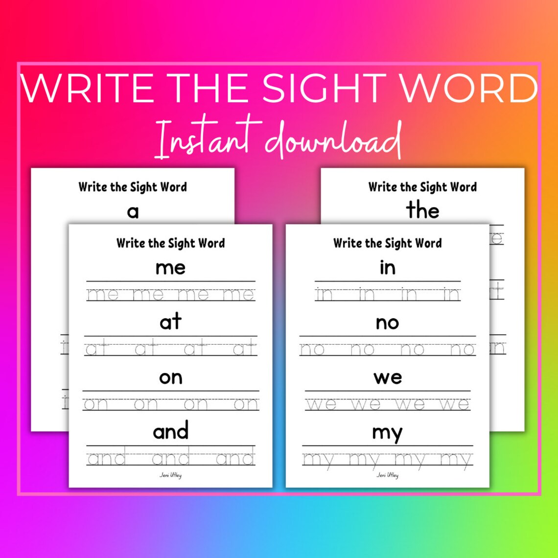 Write the Sight Words Sight Words Writing Sight Words | Etsy