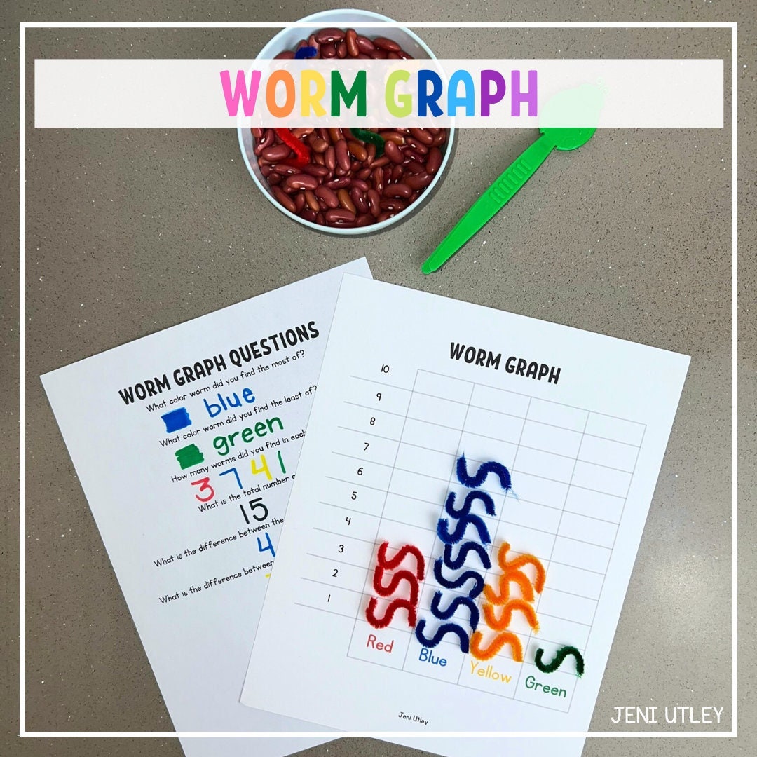 Worm Graph Activity for Preschoolers | Numbers and Counting - Etsy