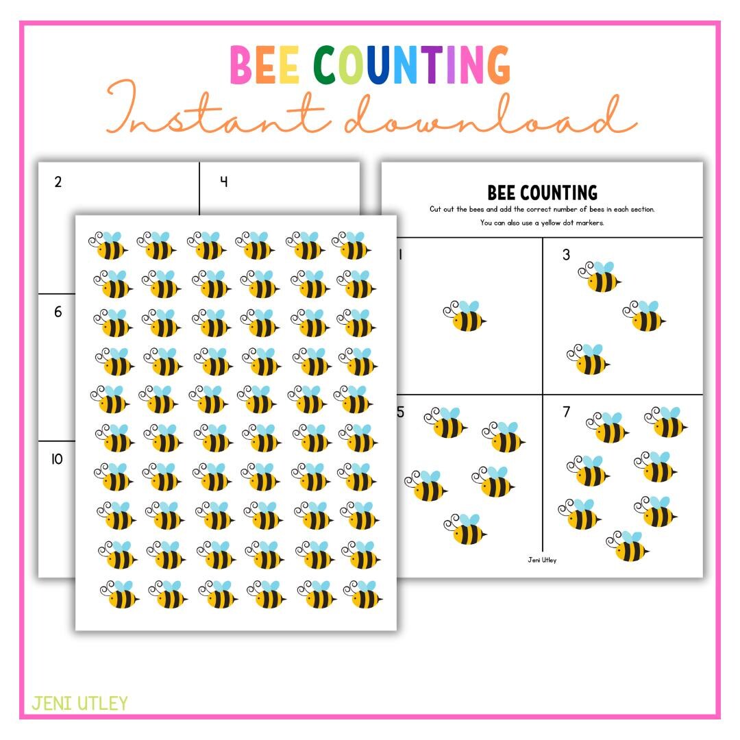 Bee Themed Numbers and Counting Practice | Preschool - Etsy