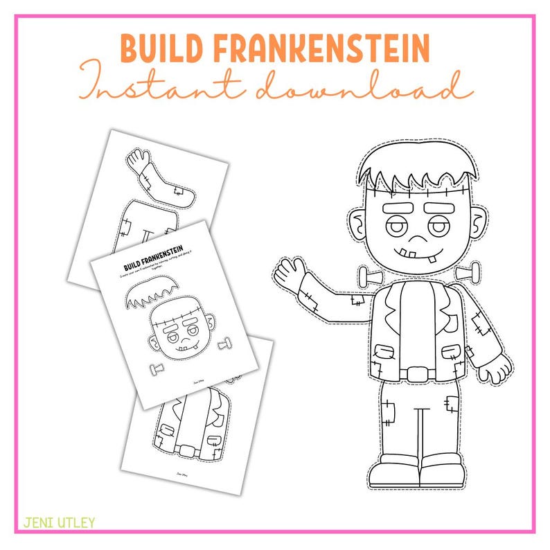 Build Frankenstein | Halloween Craft - Etsy