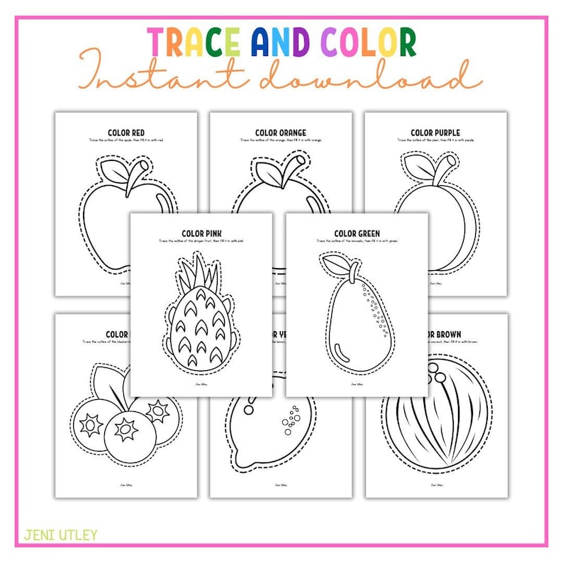 Trace and Color Worksheets for Preschoolers | Learn Colors | Pre ...