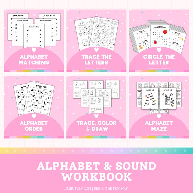 Alphabet and Sound Workbook for Preschool – 97 Printable Pages, 11 ...