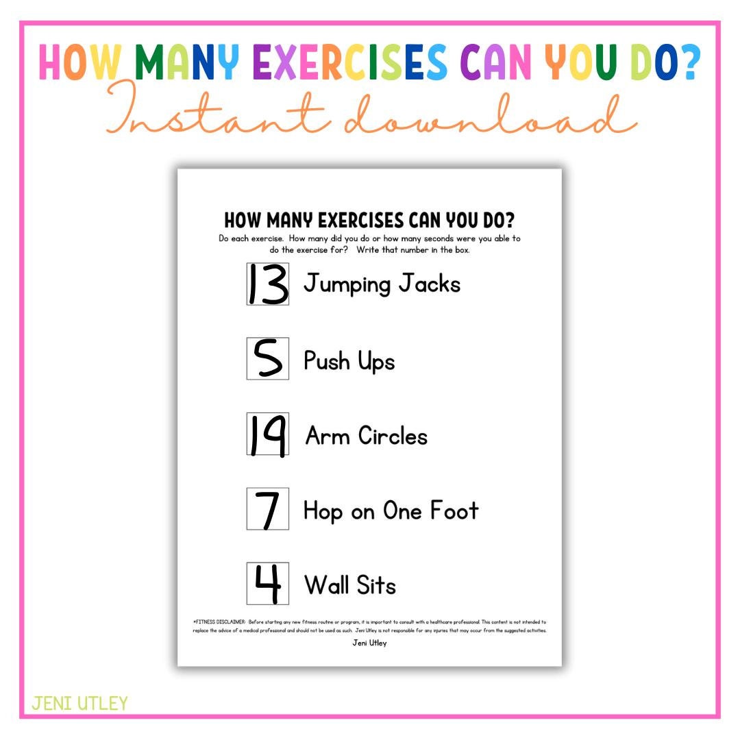 How Many Exercises Can You Do? | Preschool Exercise | Preschool Brain ...
