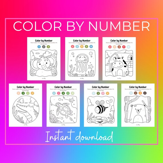 Color by Numbers Numbers and Counting Number Practice - Etsy