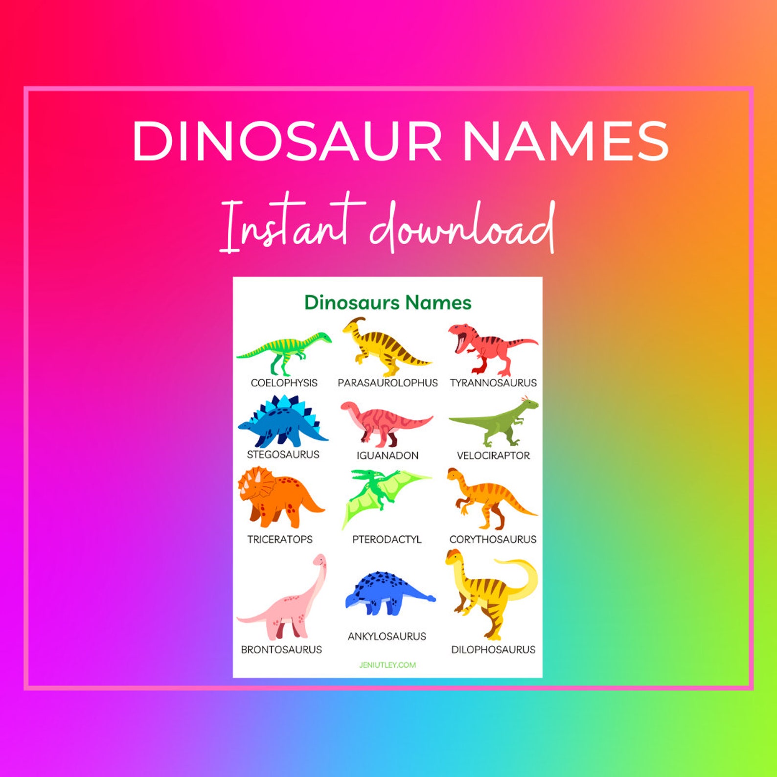 Dinosaur Names | Dinosaurs | Dinosaur Learning | Learning Activity for ...