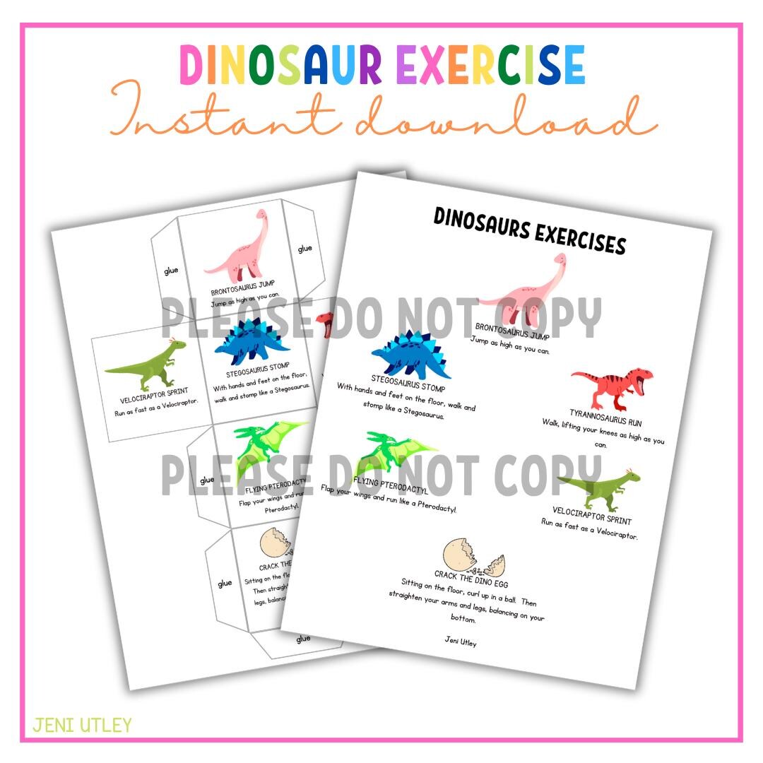Dinosaur Exercise Dice Game | Exercise Game | Exercise Dice | Dinosaurs ...