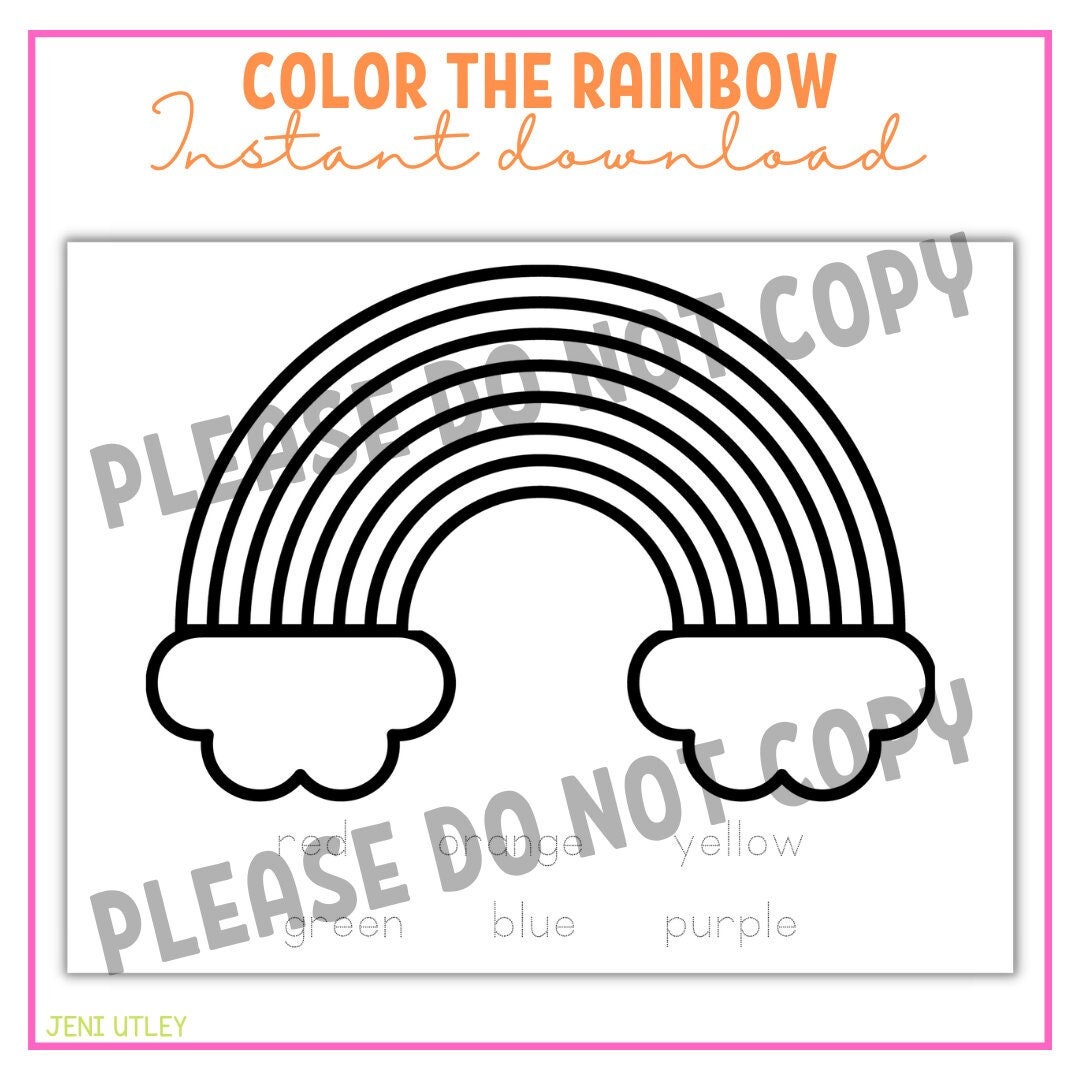 Rainbow Coloring Page | Learn Colors | Coloring Printable | Preschool ...