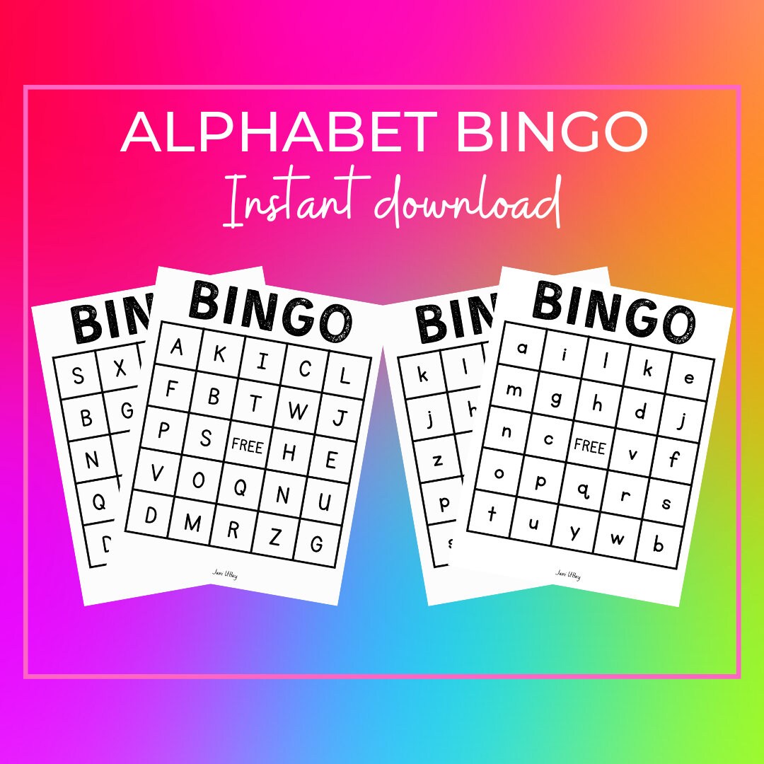 Alphabet Bingo A Fun Way to Learn Uppercase and Lowercase - Etsy