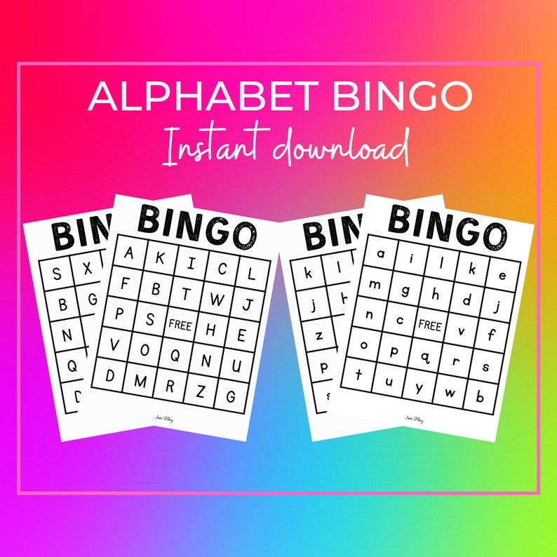Alphabet Bingo A Fun Way to Learn Uppercase and Lowercase - Etsy