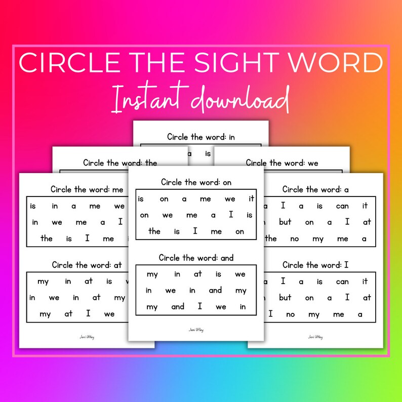 Circle the Sight Words Find the Sight Words Sight Words Practice Sight ...