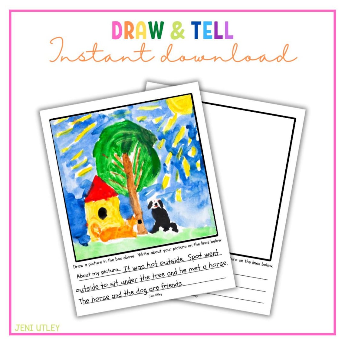 Draw and Tell | Preschool Worksheet - Etsy