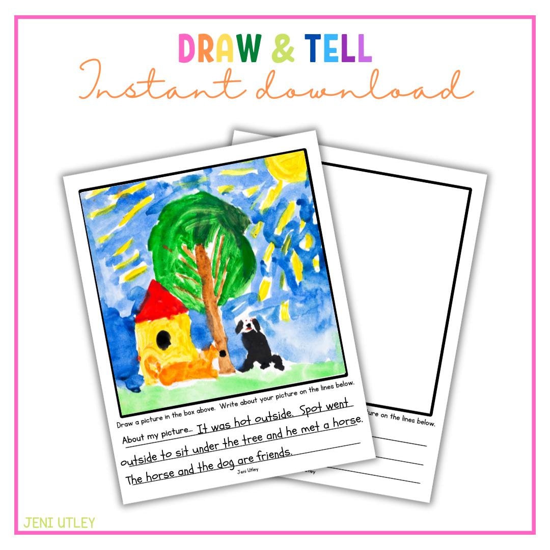 Draw and Tell | Preschool Worksheet - Etsy