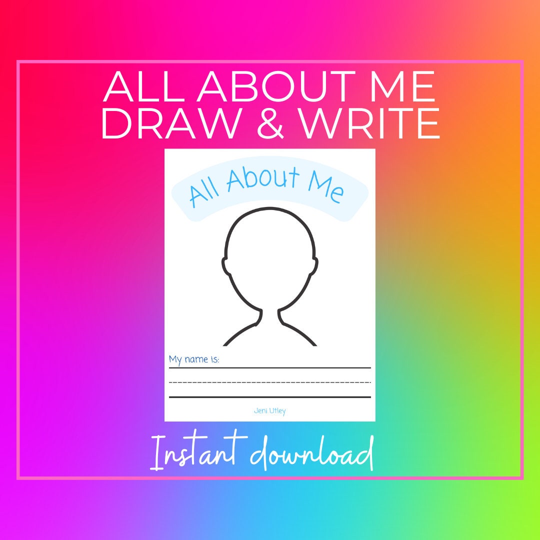 All About Me Unit Study Color and Write Preschool Printables - Etsy